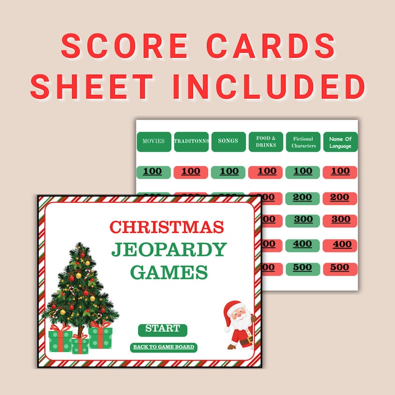 Christmas Jeopardy Game Template – Editable Slide Deck, Clickable Links ...