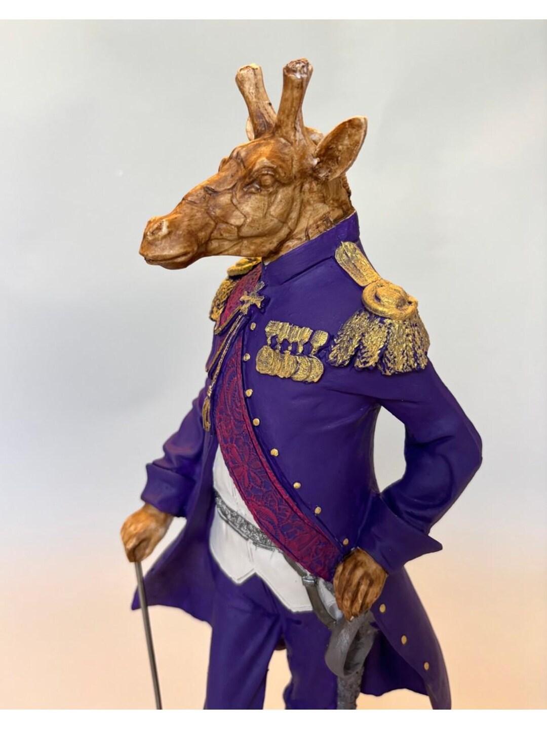 Handmade Resin Giraffe Statue – Purple Coat Desk Art (42x13 Cm) - Etsy