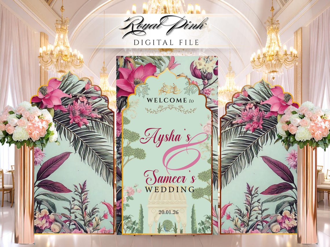 Personalized Indian Wedding Backdrop | Sangeet, Mehndi, Haldi (digital ...