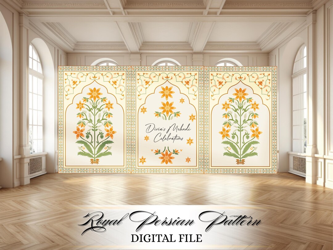 Indian Wedding Backdrop | Mehndi Stage Decor (digital Download) - Etsy
