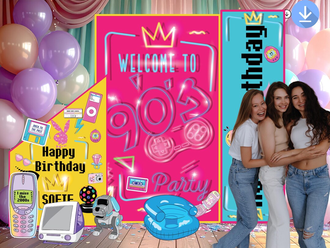 Editable 90s Party Welcome Sign, Back to the 90s, Throwback Party ...