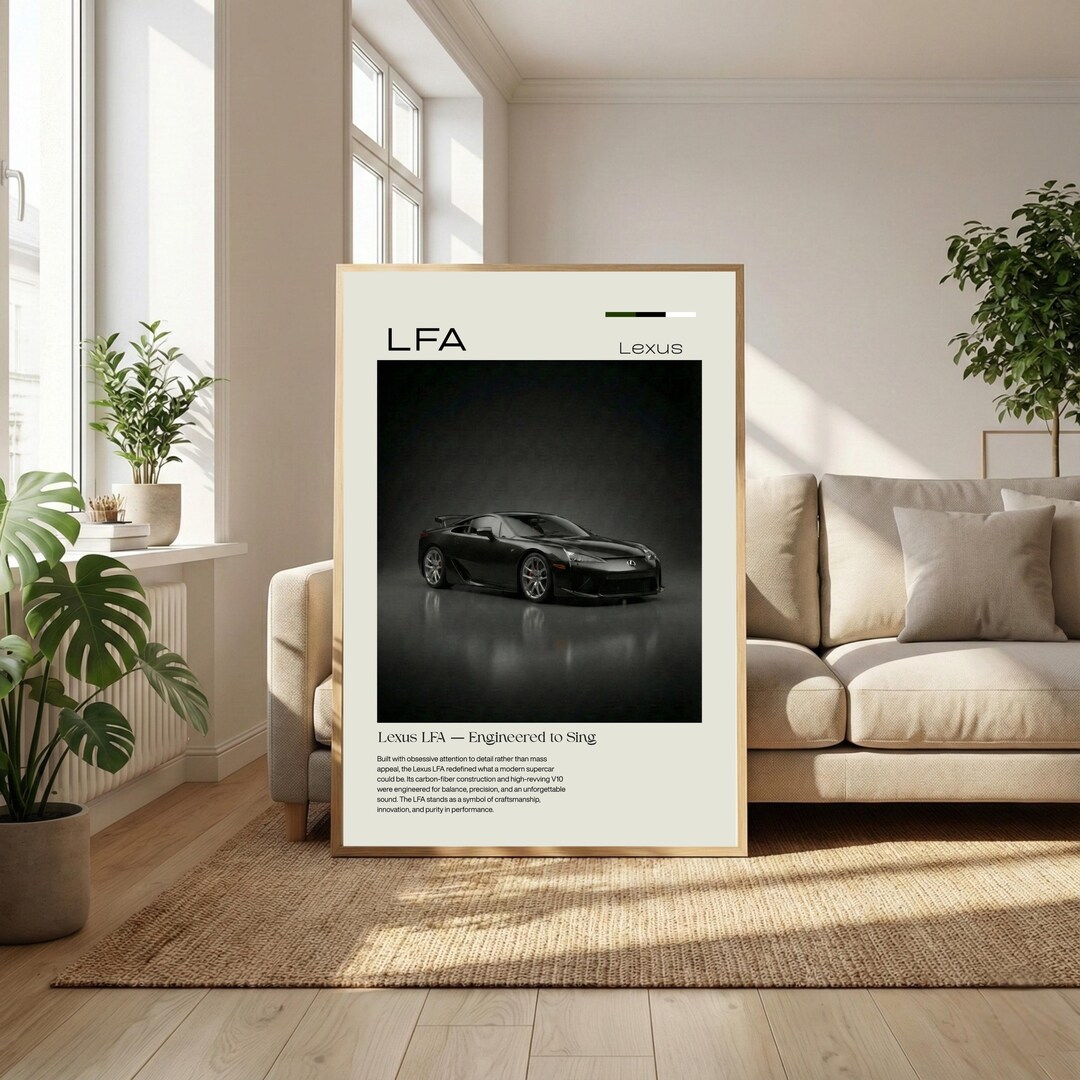 Lexus LFA Poster, JDM Supercar Wall Art, V10 Engine Print, Japanese Car ...
