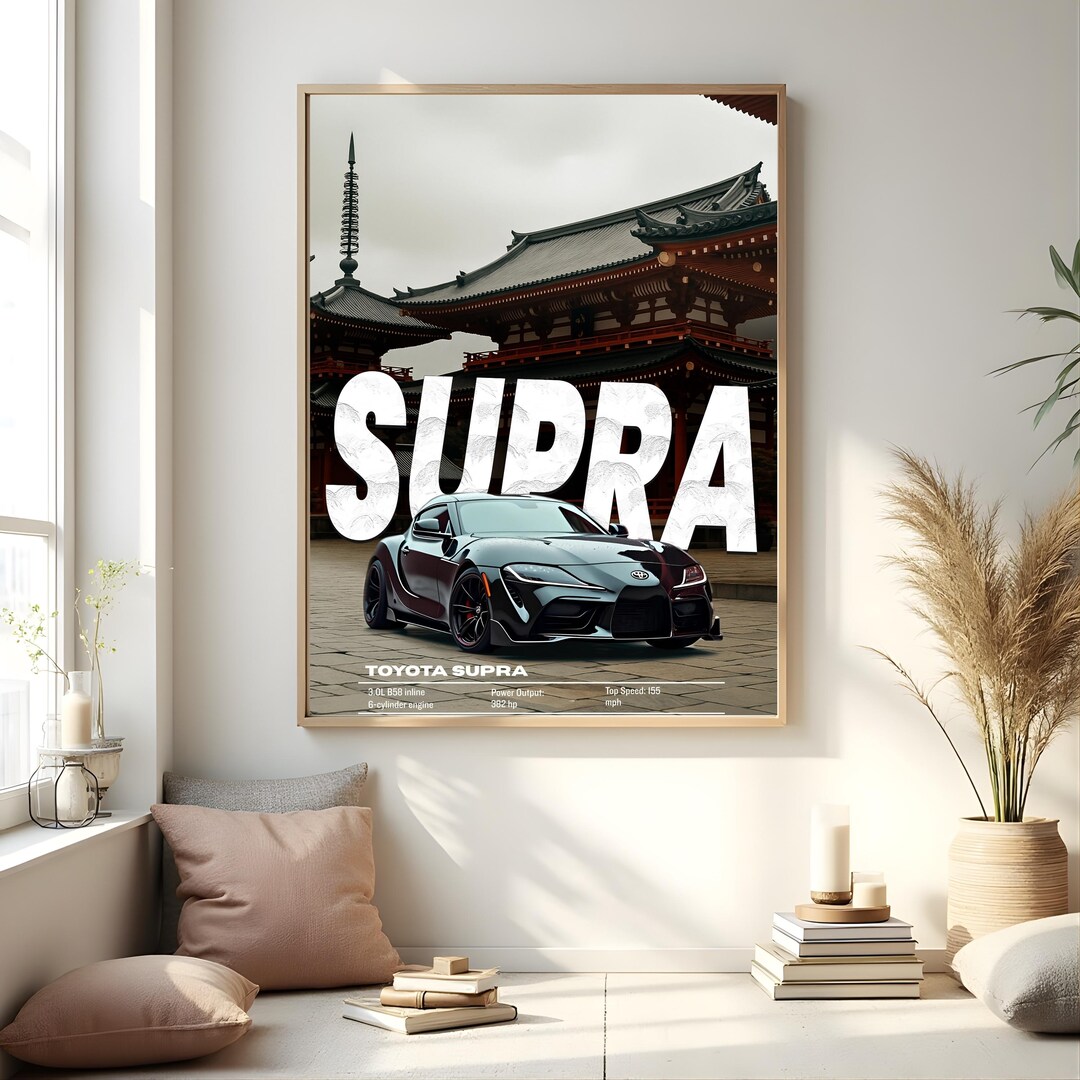 Toyota Supra MK5 Poster | JDM Wall Art | Japanese Temple Car Print ...