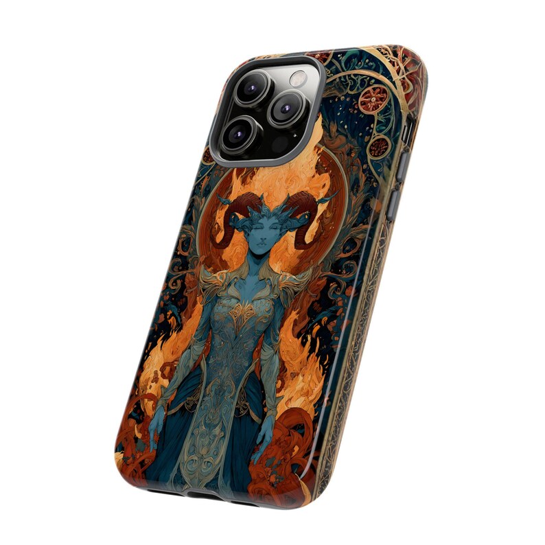 Goth Witchy Demon Goddess Phone Case, Occult Fire Mystic iPhone Samsung ...