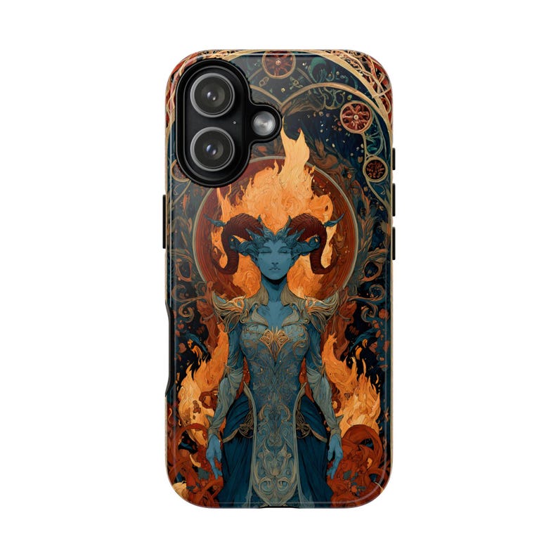 Goth Witchy Demon Goddess Phone Case, Occult Fire Mystic iPhone Samsung ...