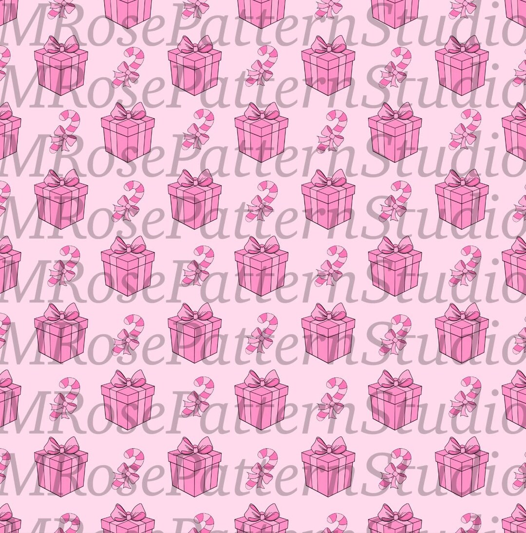 Pink Christmas Repeatable Pattern - Etsy