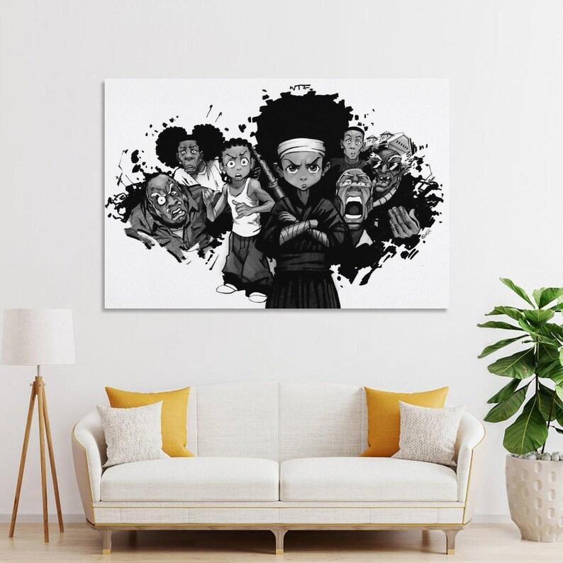 The Boondocks Black Cartoon Posters Canvas Art Poster and Wall Art ...