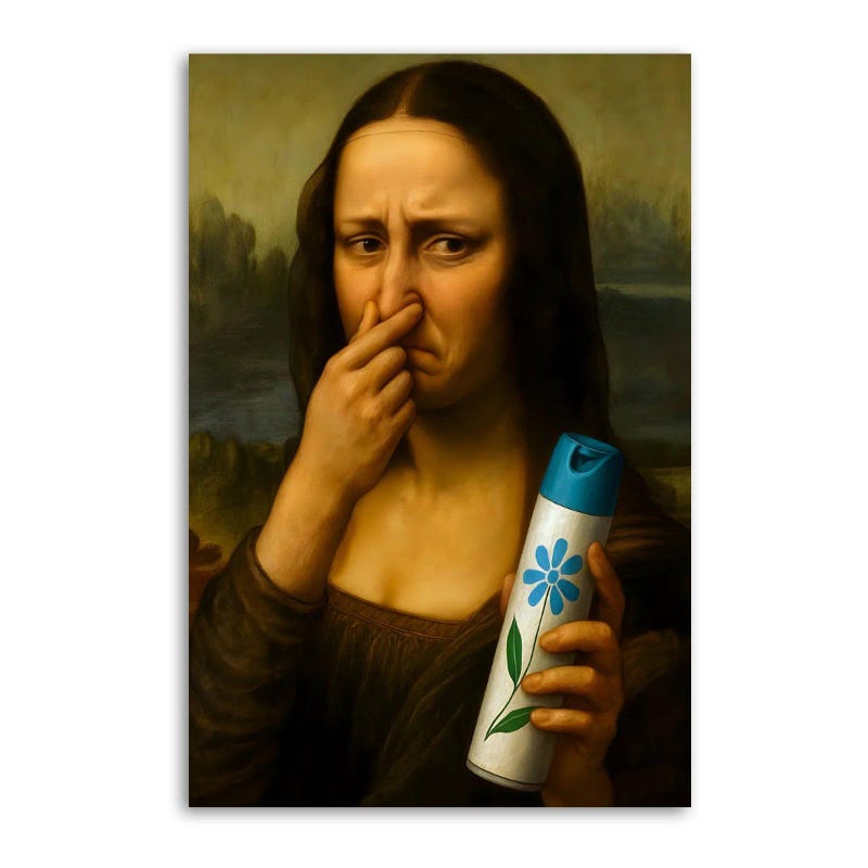Mona lisa hält nase zu - Etsy.de