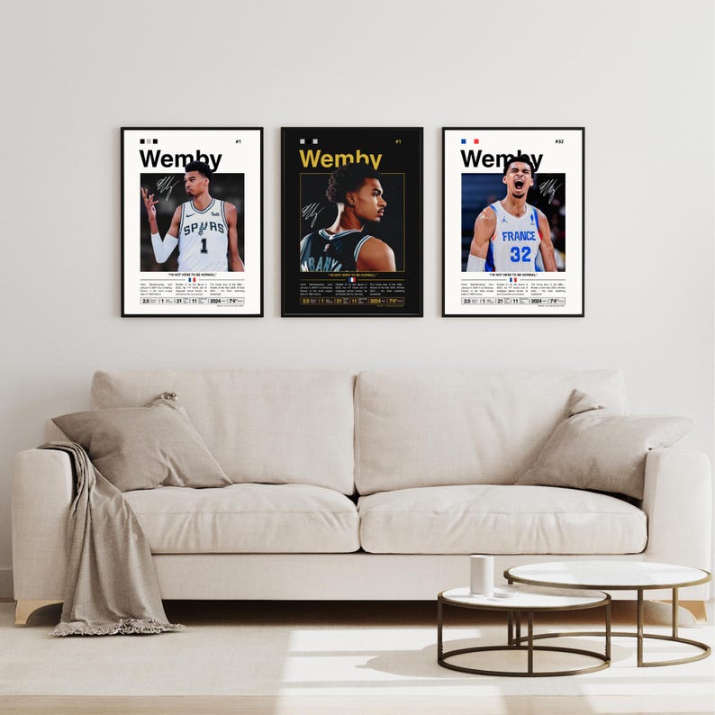 Victor Wembanyama Poster, Rookie of the Year, Spurs Basketball Print ...