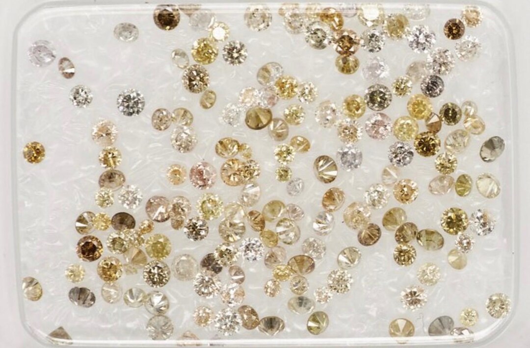 1.10ct Fancy Color Melee Diamond Lot 167pcs Enhanced Natural Round 0.76 ...
