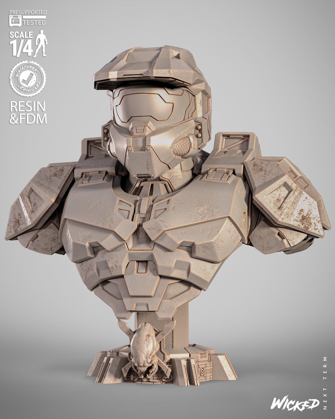 Halo Master Chief Bust 1/4 Scale FAN Made - Etsy