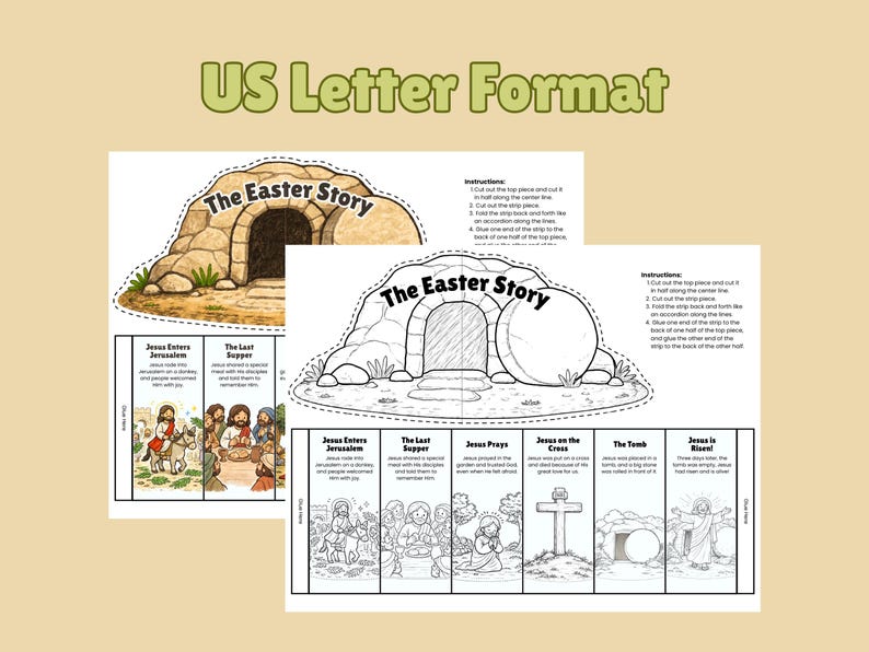 Easter Story Folding Surprise Craft Holy Week Story Bible Printable ...