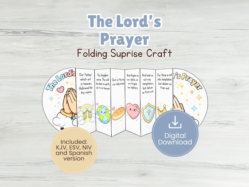 The Lord's Prayer Folding Surprise Coloring Activity Sunday School ...