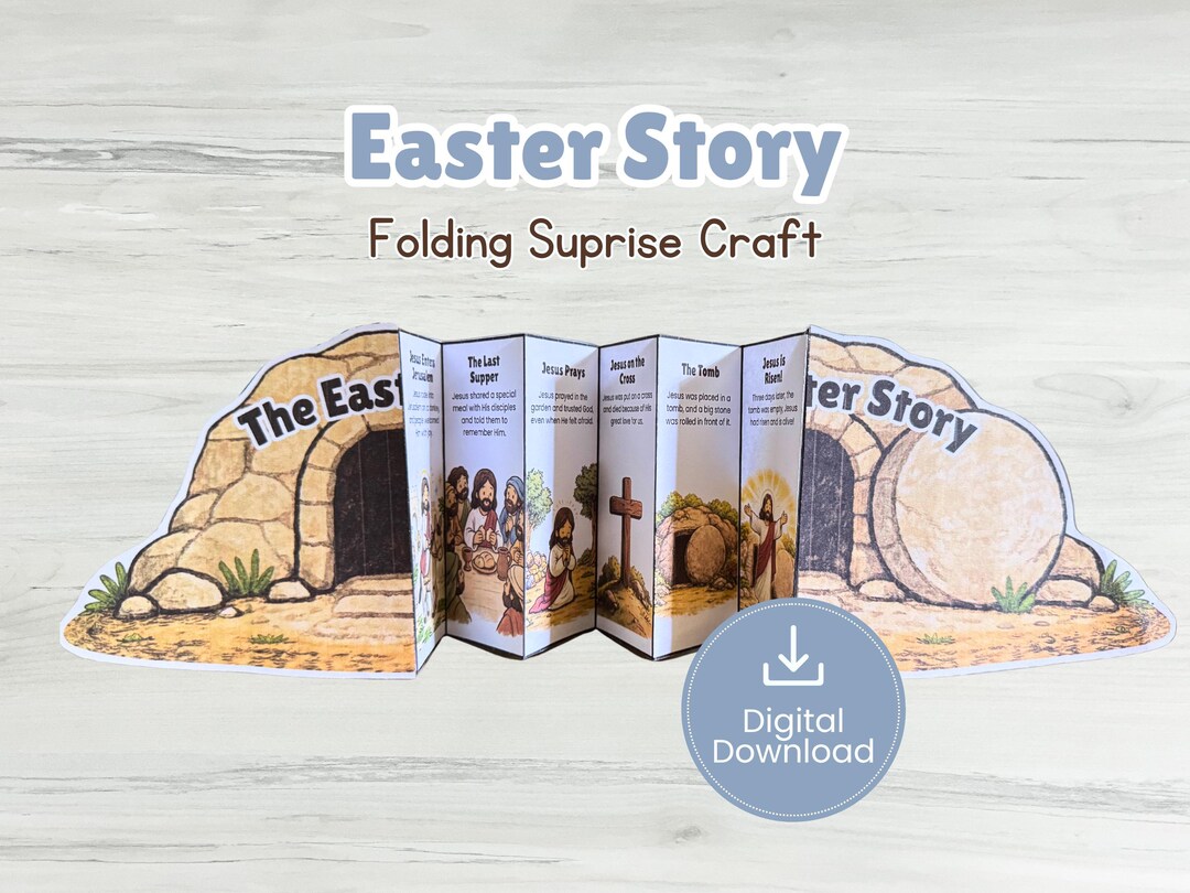 Easter Story Folding Surprise Craft Holy Week Story Bible Printable ...
