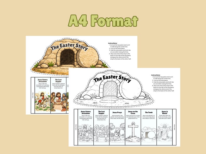 Easter Story Folding Surprise Craft Holy Week Story Bible Printable ...