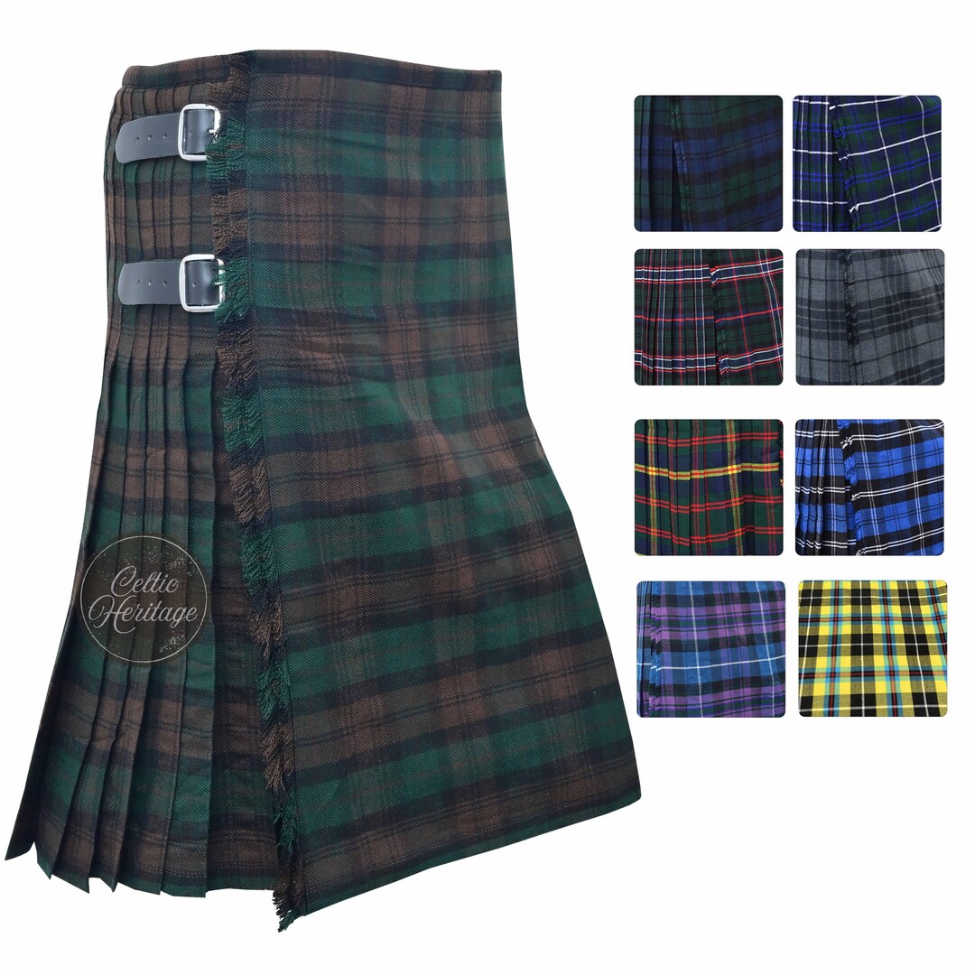 Handmade Scottish Tartan Kilt for Men - 8 Yard Acrylic, Custom Size ...