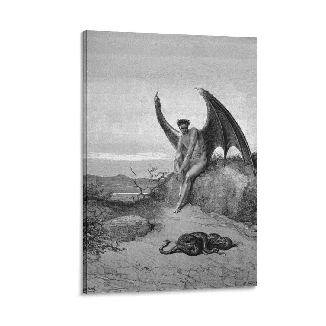 Lucifer Evil Fallen Angel Satan Devil Typographic Wall Art Poster ...