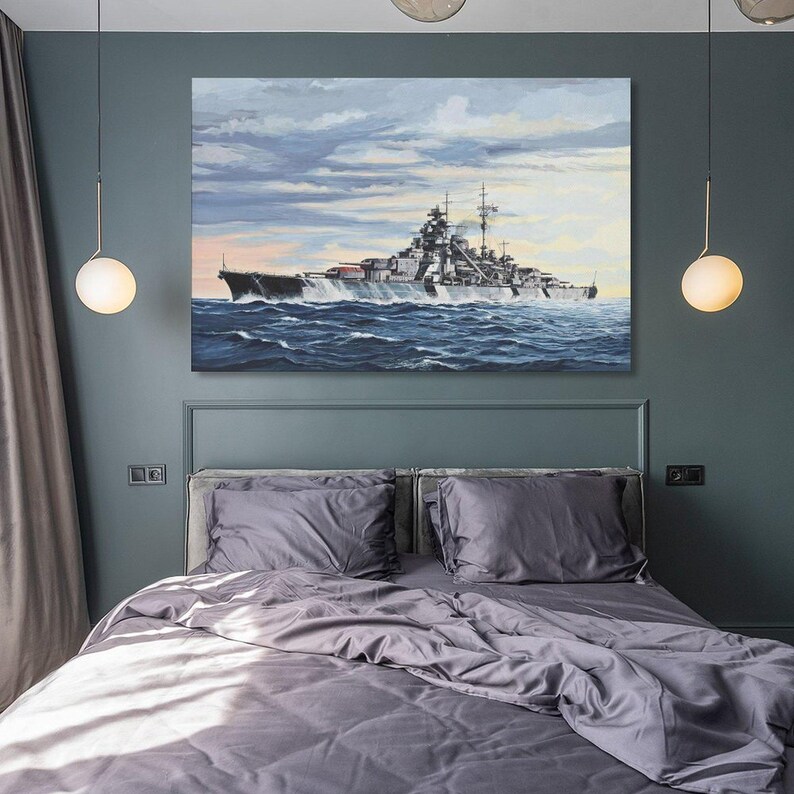 German Bismarck Battleship Wall Art Poster Scroll Picture Print Living ...