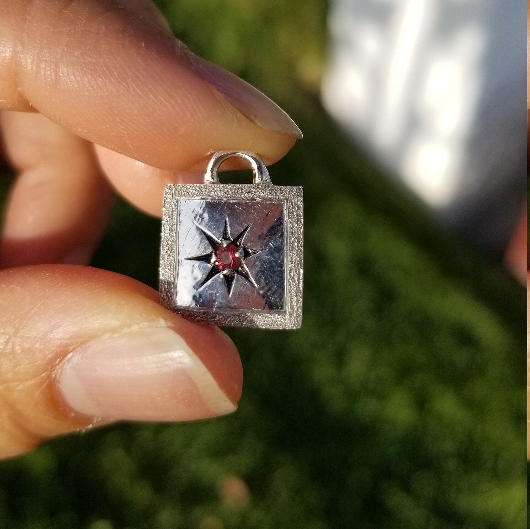 Double Sided Mini Square Concho With Sapphire - Etsy UK