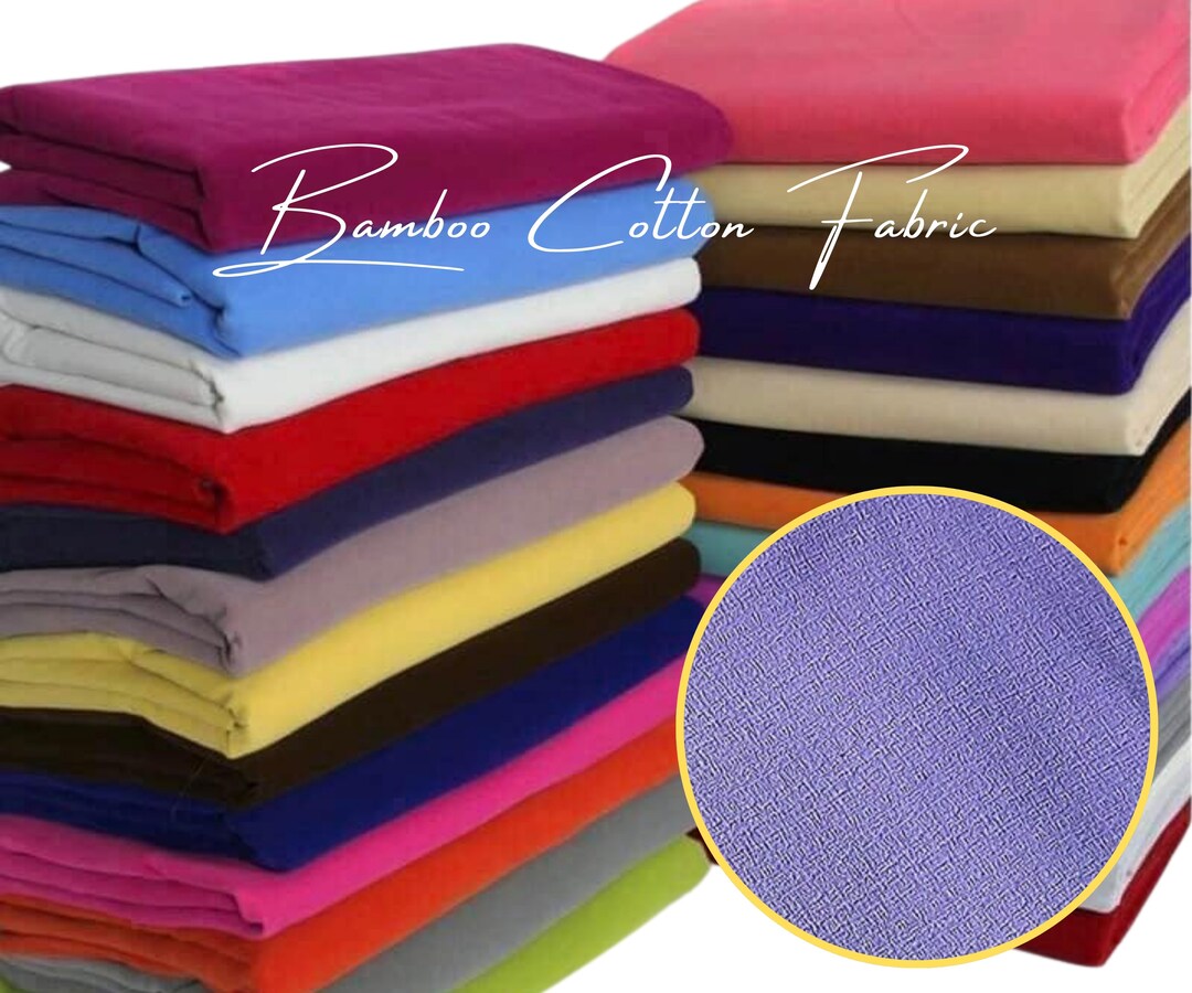 Bamboo Cotton Fabric by the Yards "solid Pattern" in 40 Colors - Etsy