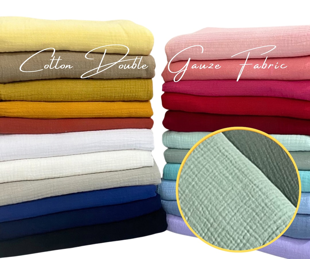Cotton Double Gauze Fabric: Solid Colors, Lightweight Salu Fabric by ...