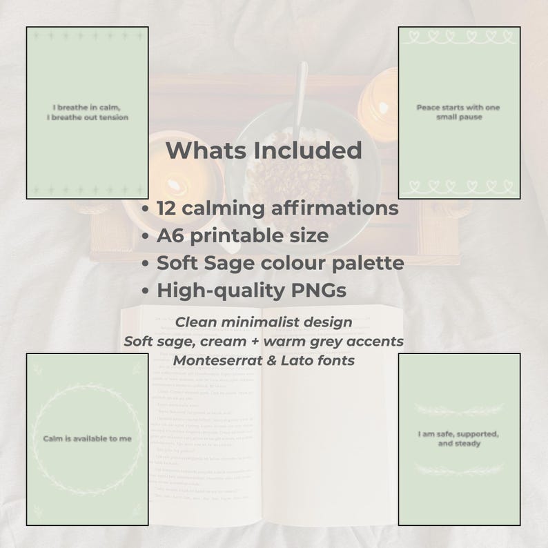 Calming Affirmation Cards for Mums | Soft Sage Printable | Gentle Self ...