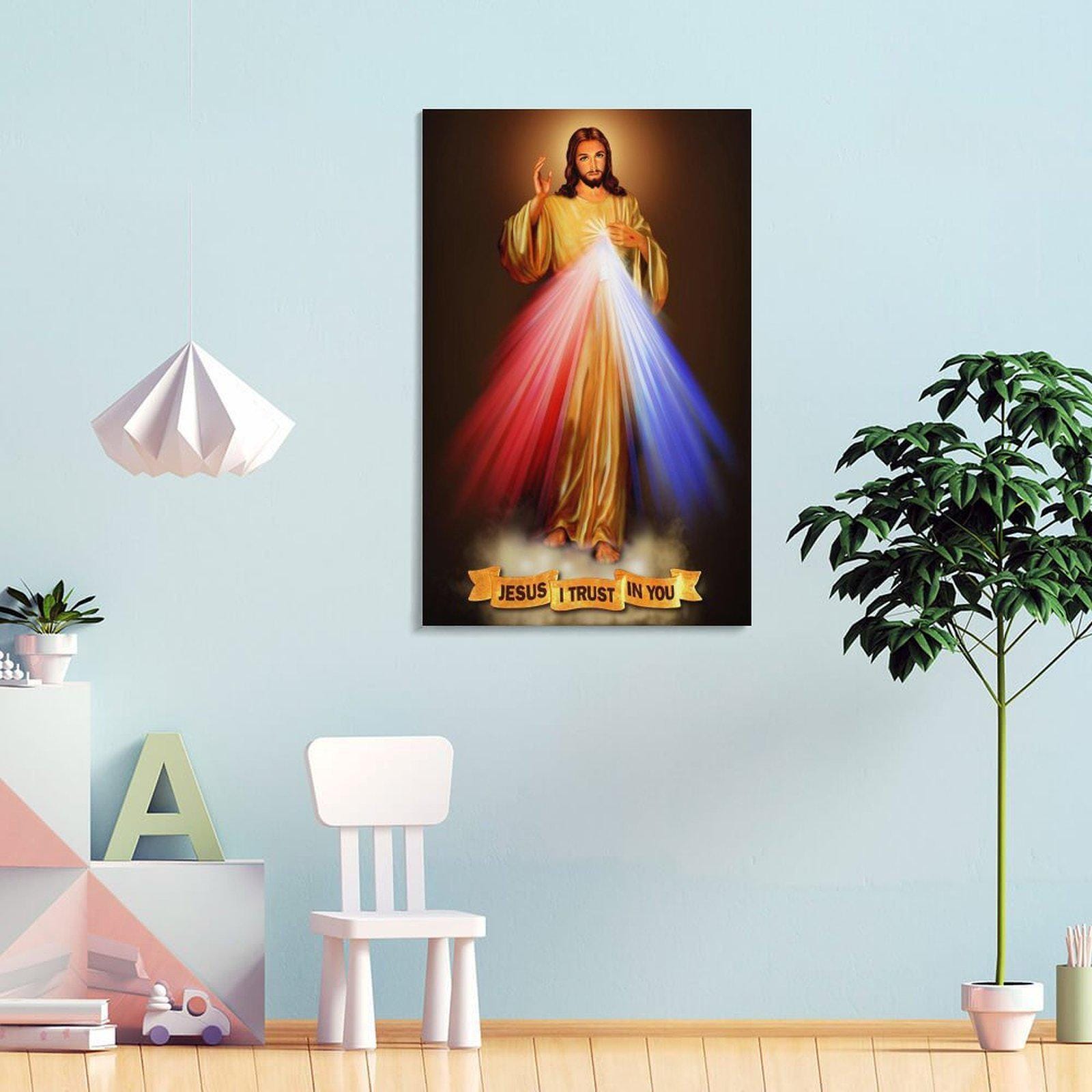 Merciful Jesus Prayer for Divine Mercy Wall Art Painting Canvas Gift ...