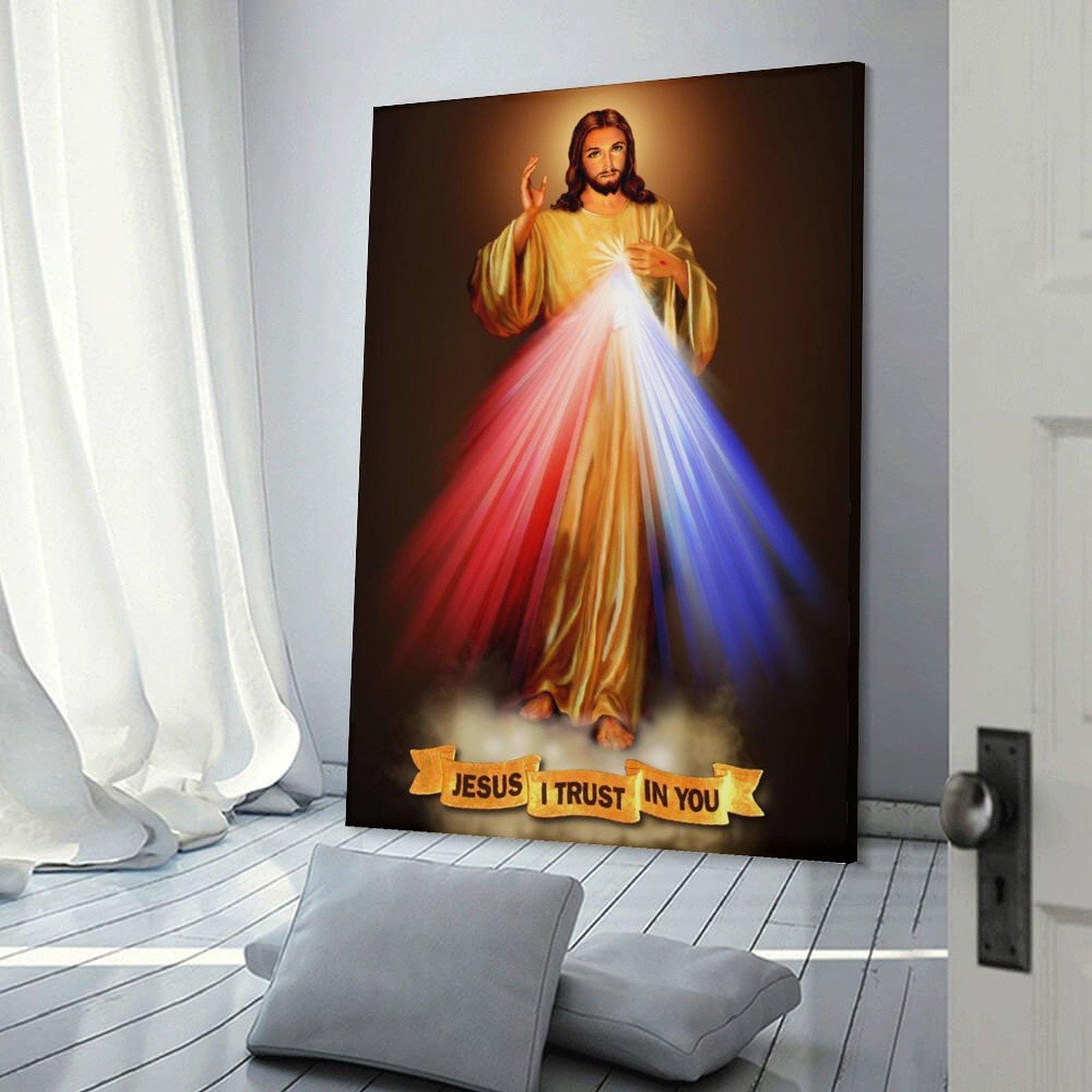 Merciful Jesus Prayer for Divine Mercy Wall Art Painting Canvas Gift ...