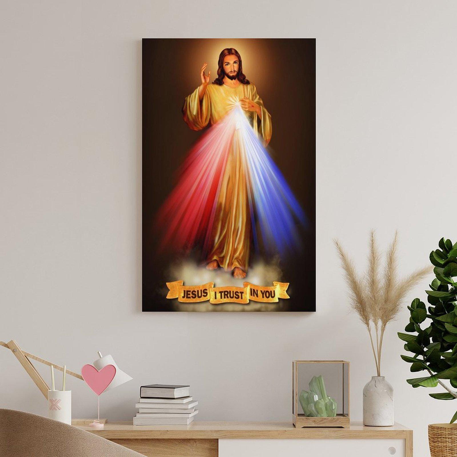 Merciful Jesus Prayer for Divine Mercy Wall Art Painting Canvas Gift ...