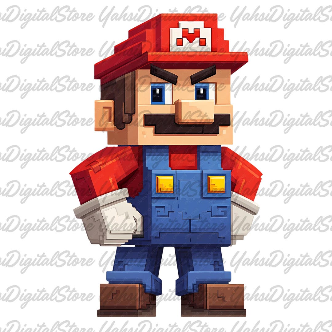 Super Mario 3D Pixel Art PNG Clipart (digital Download) - Etsy