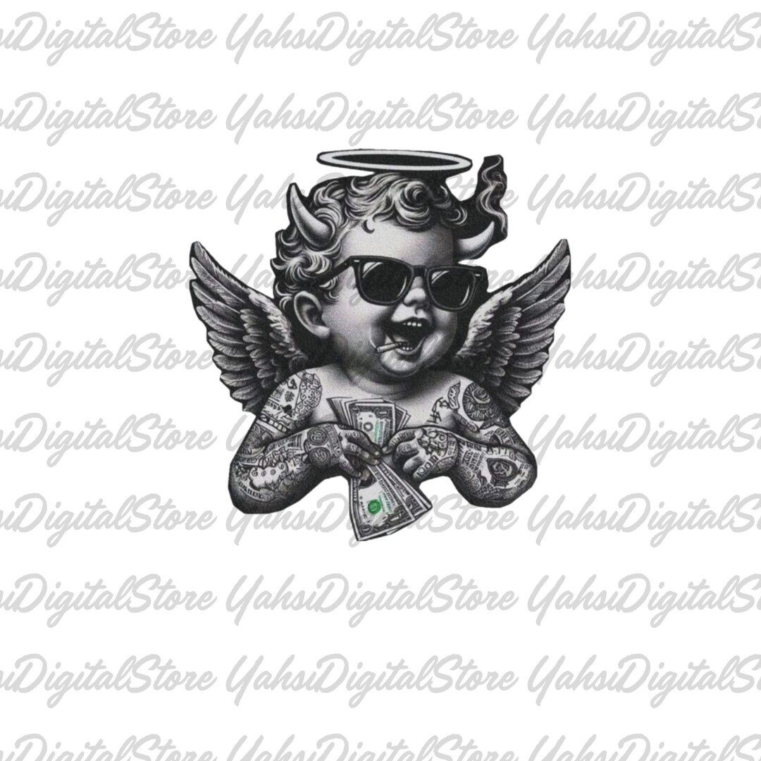 Money Angel Baby PNG | Street Art Valentine Design - Etsy