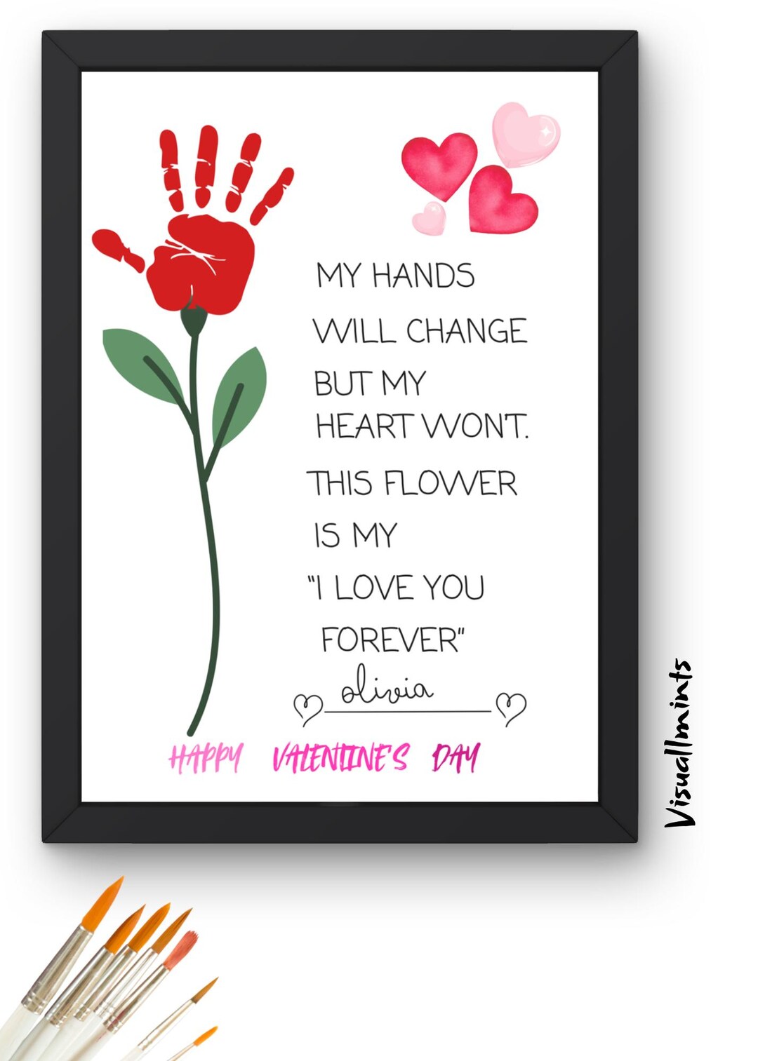 Flower Handprint Classroom Craft Template, Toddler Valentine Activity ...