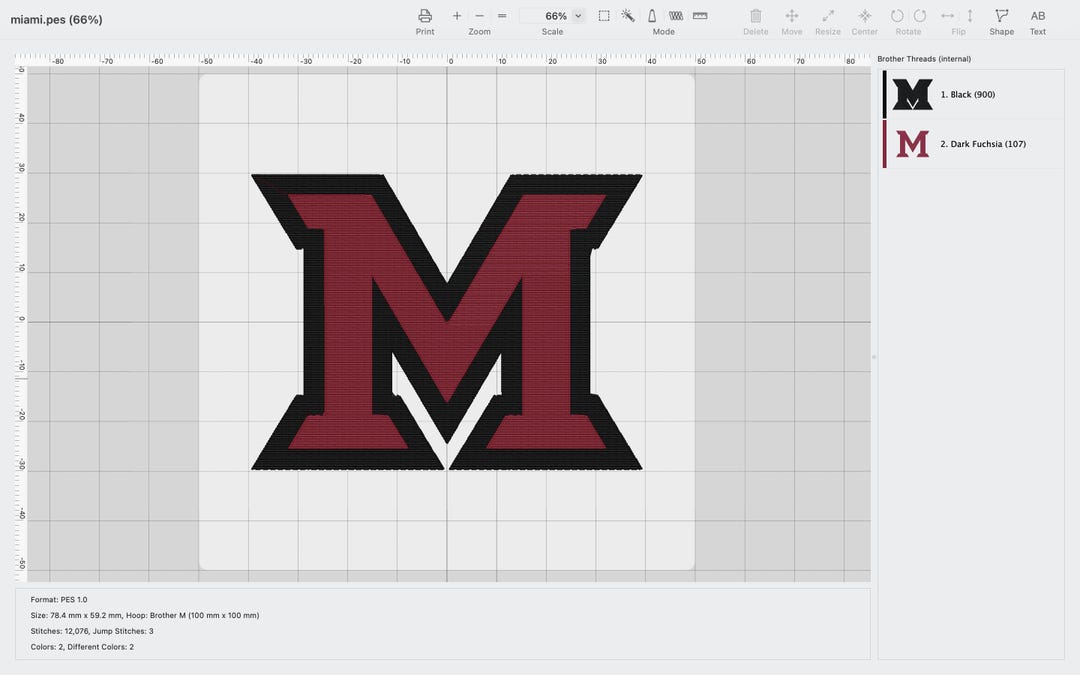 Miami, OH Redhawk Logo PES Embroidery File - Etsy