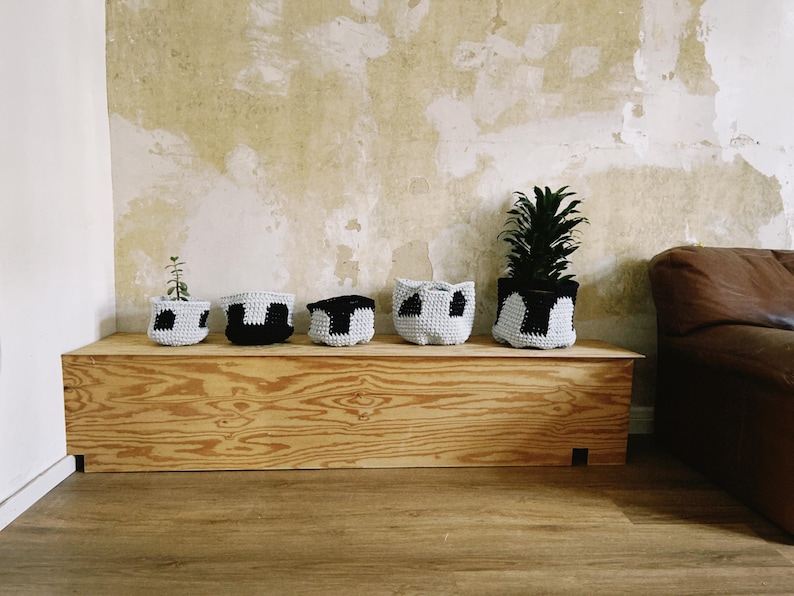 Chunky Häkelkorb BABY BLUE - Aus Recyceltem Textilgarn – Handmade ...