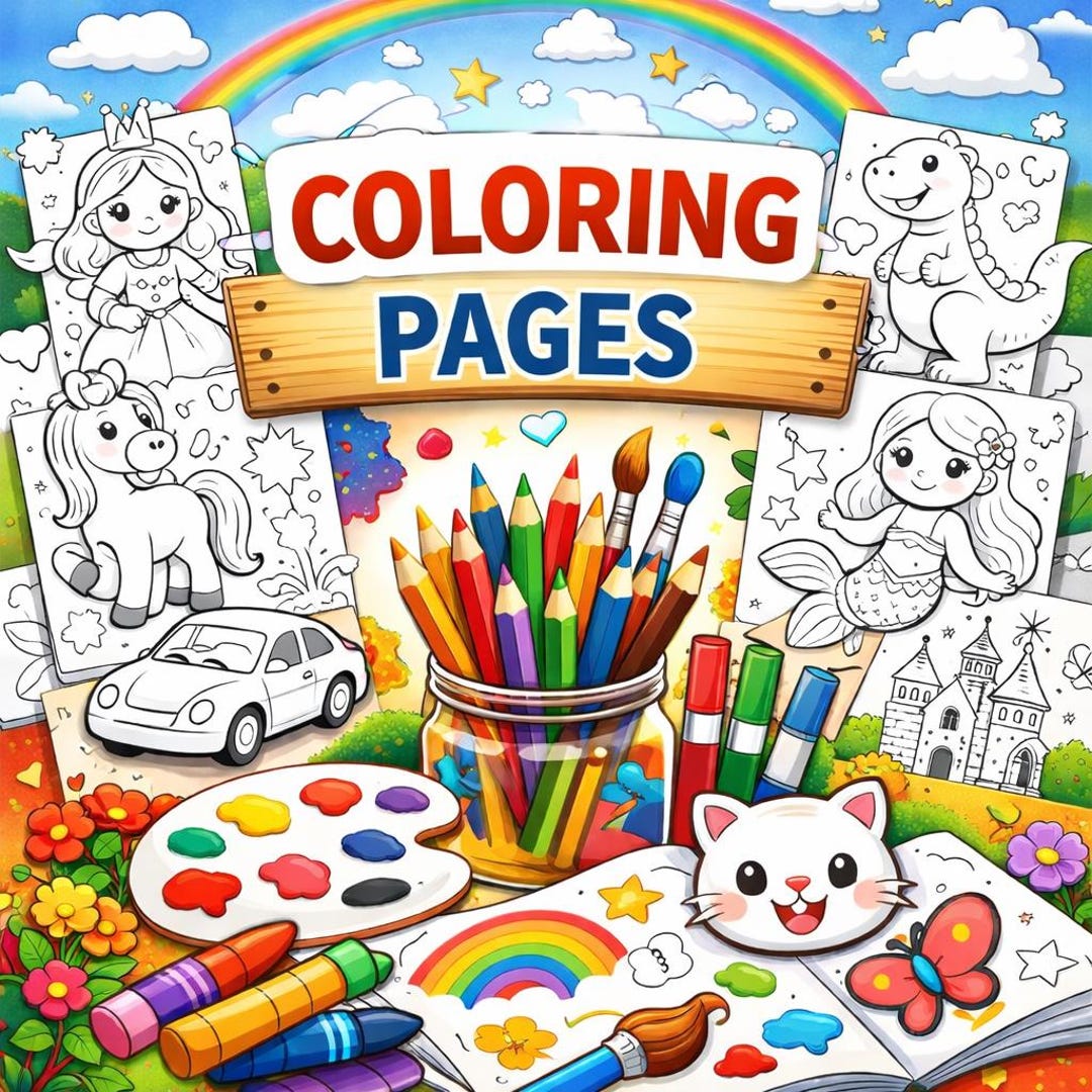 Coloring Pages 10, Animal Coloring Book for Kids, Easy Toddler Activity ...