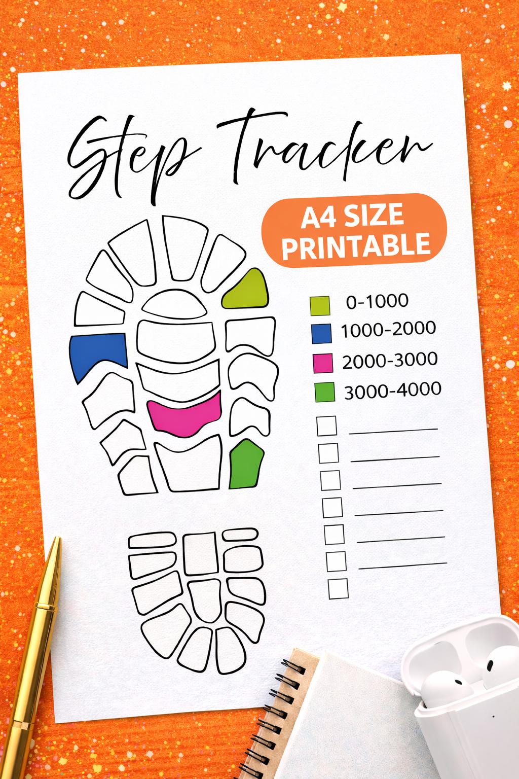 Step Tracker Printable | Daily Walking Fitness Log (A4 Instant Download ...