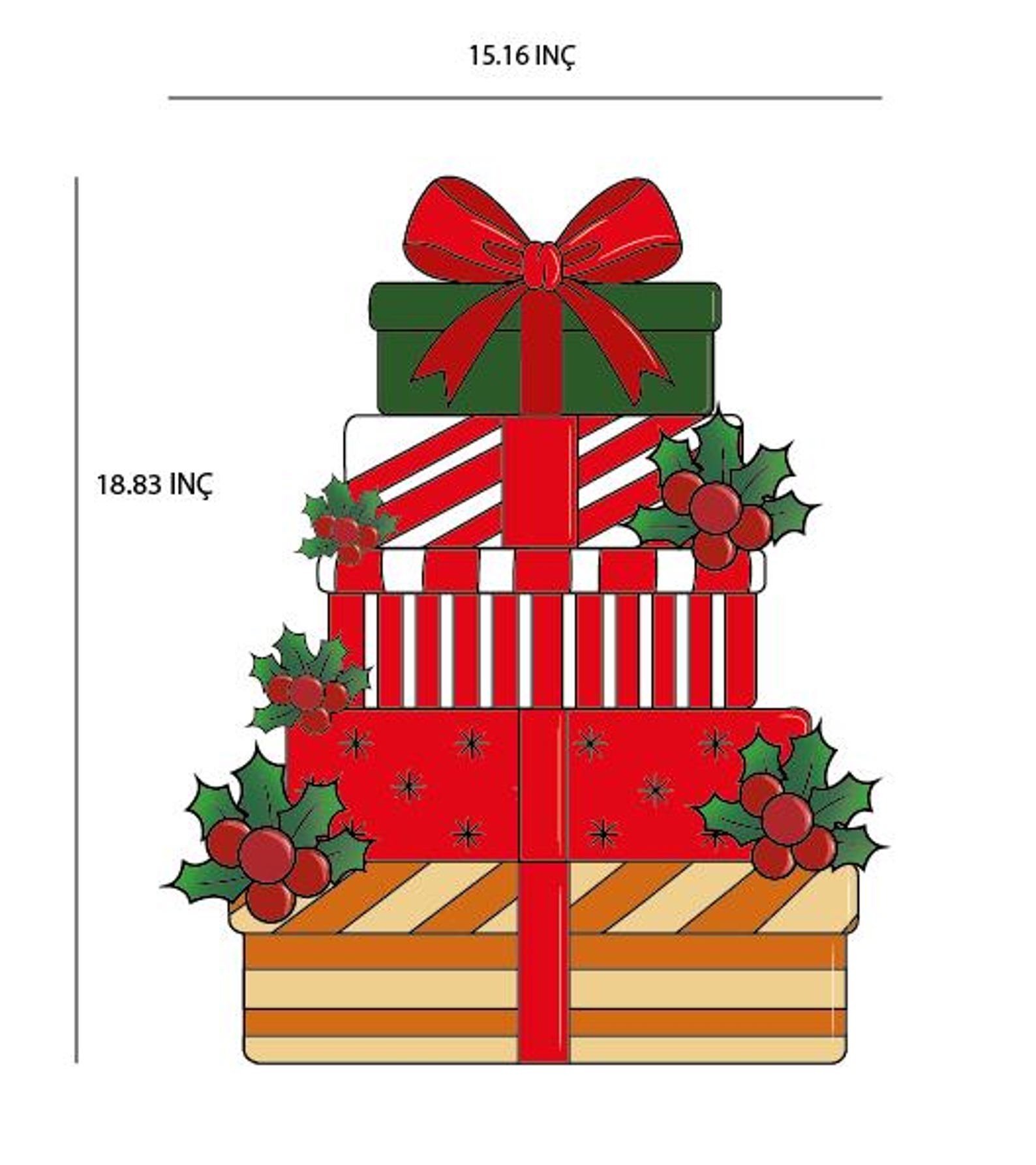 Christmas Gift Boxes PNG, Red Green Holiday Wrapping SVG, Printable ...