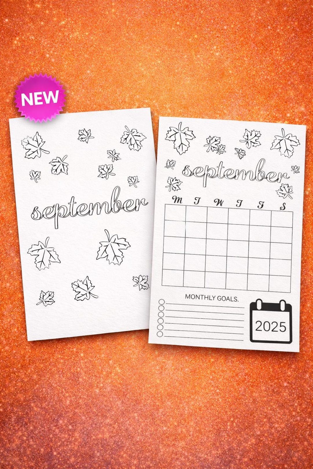 September Coloring Page Planner | Fall Monthly Calendar (digital ...
