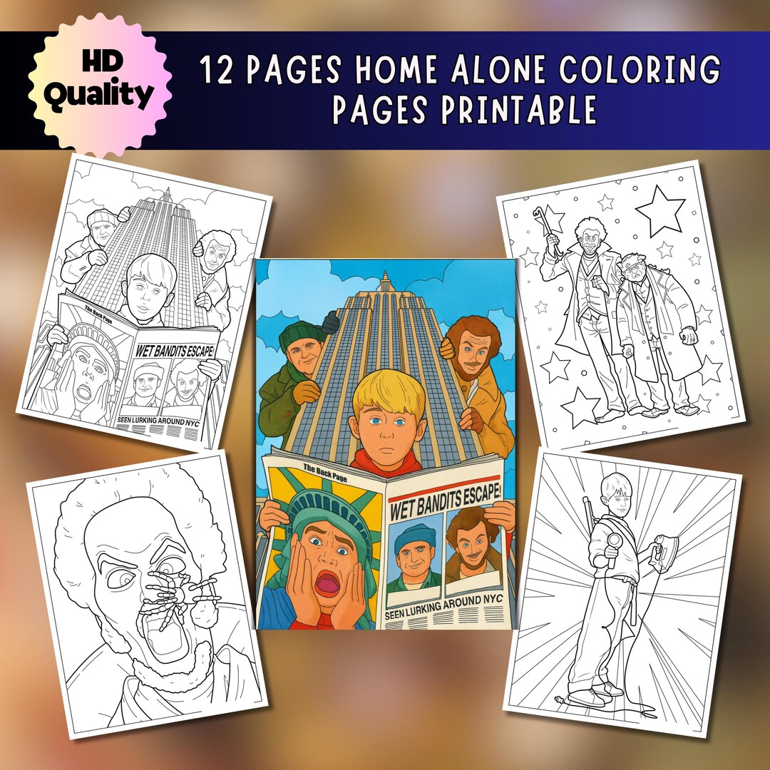 Home Alone Movie Coloring Book, Christmas Winter Activity (printable ...