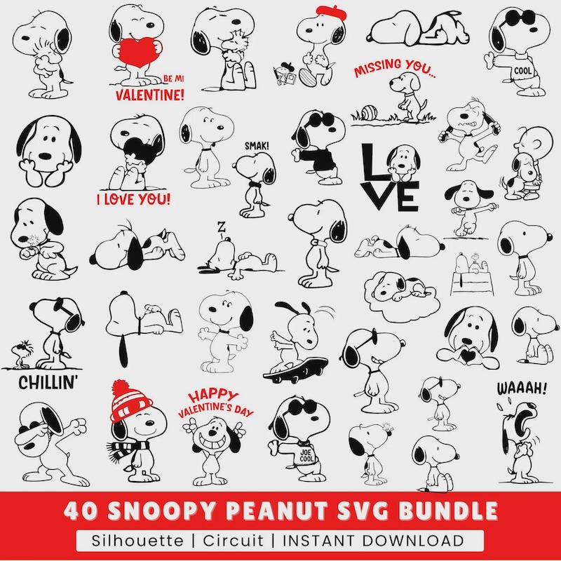 Snoopy Png and Svg - Etsy