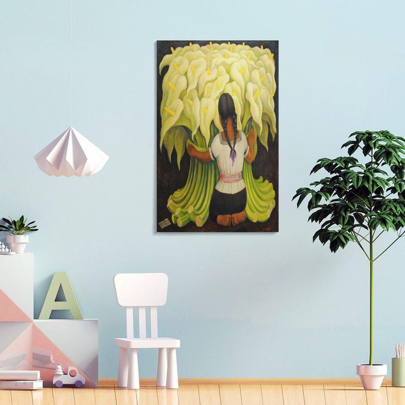 Diego Rivera Calla Lily Canvas Print: Flower Day Wall Art - Etsy