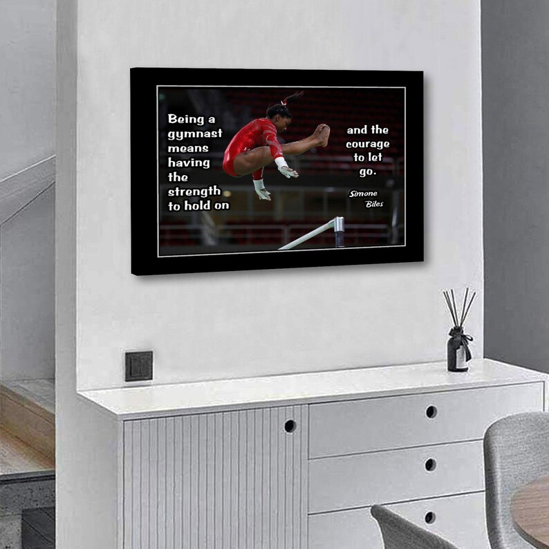 Inspirational Motivational Simone Biles Strength & Courage Poster Wall ...