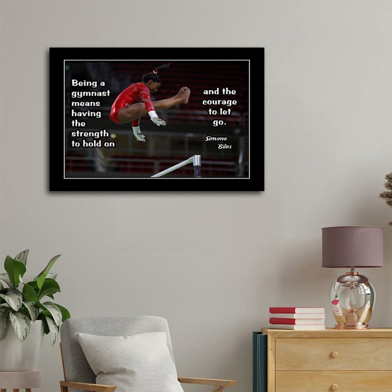Inspirational Motivational Simone Biles Strength & Courage Poster Wall ...