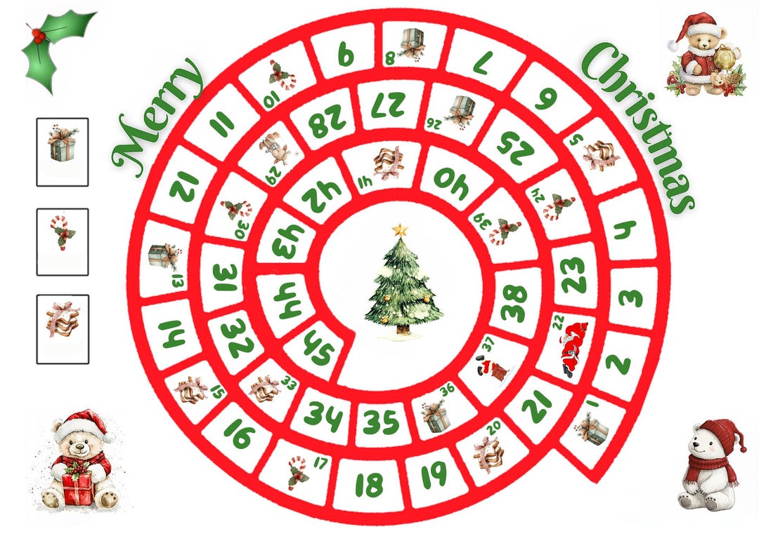Christmas Math Board Game for Kids | Printable Math Activity - Etsy ...