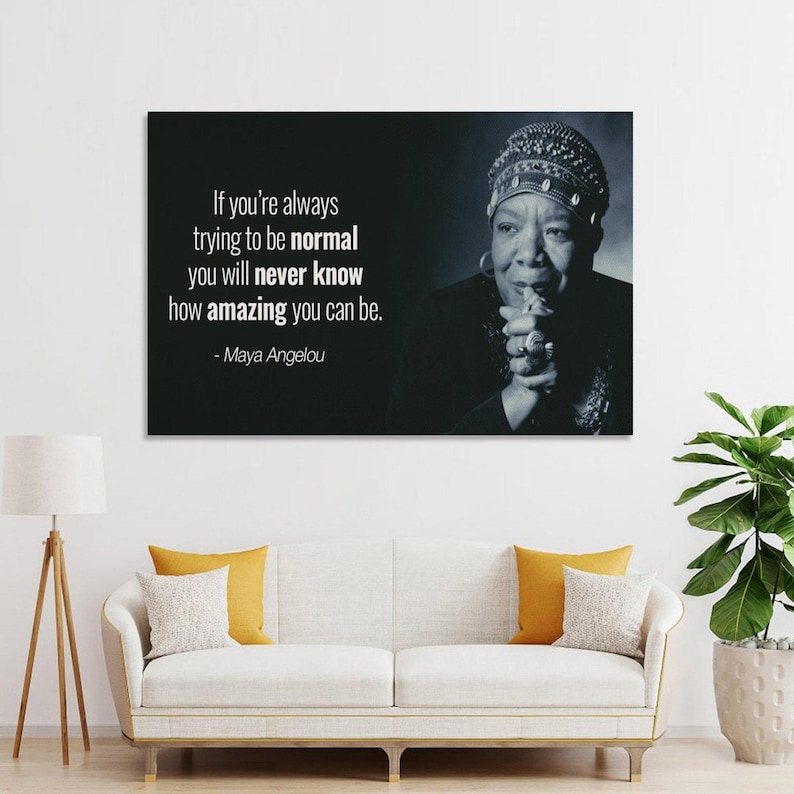 Maya Angelou Motivational Inspirational Quotes Poster Canvas Oil ...