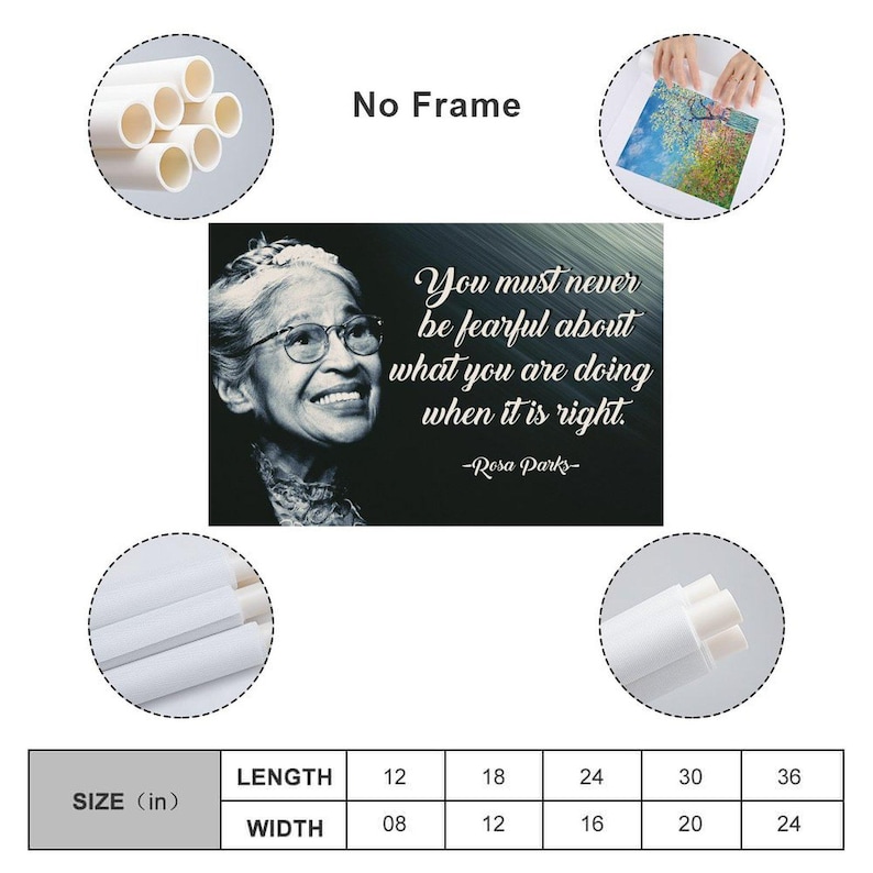 Rosa Parks Inspirational Quotes for Women Poster Canvas Oil Painting ...