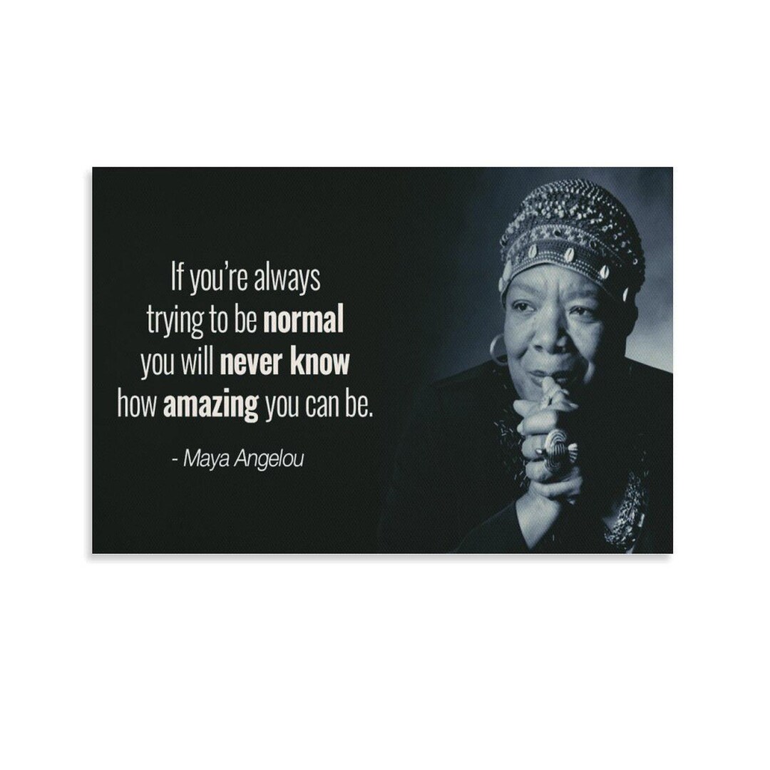 Maya Angelou Motivational Inspirational Quotes Poster Canvas Oil ...
