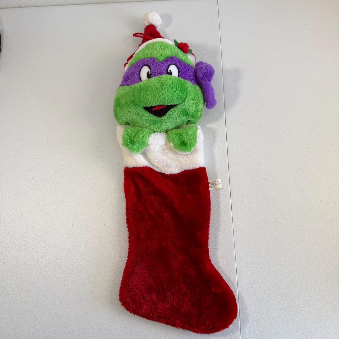 Vtg TMNT Donatello Santa Hat Christmas Stocking Ninja Turtles EUC - Etsy
