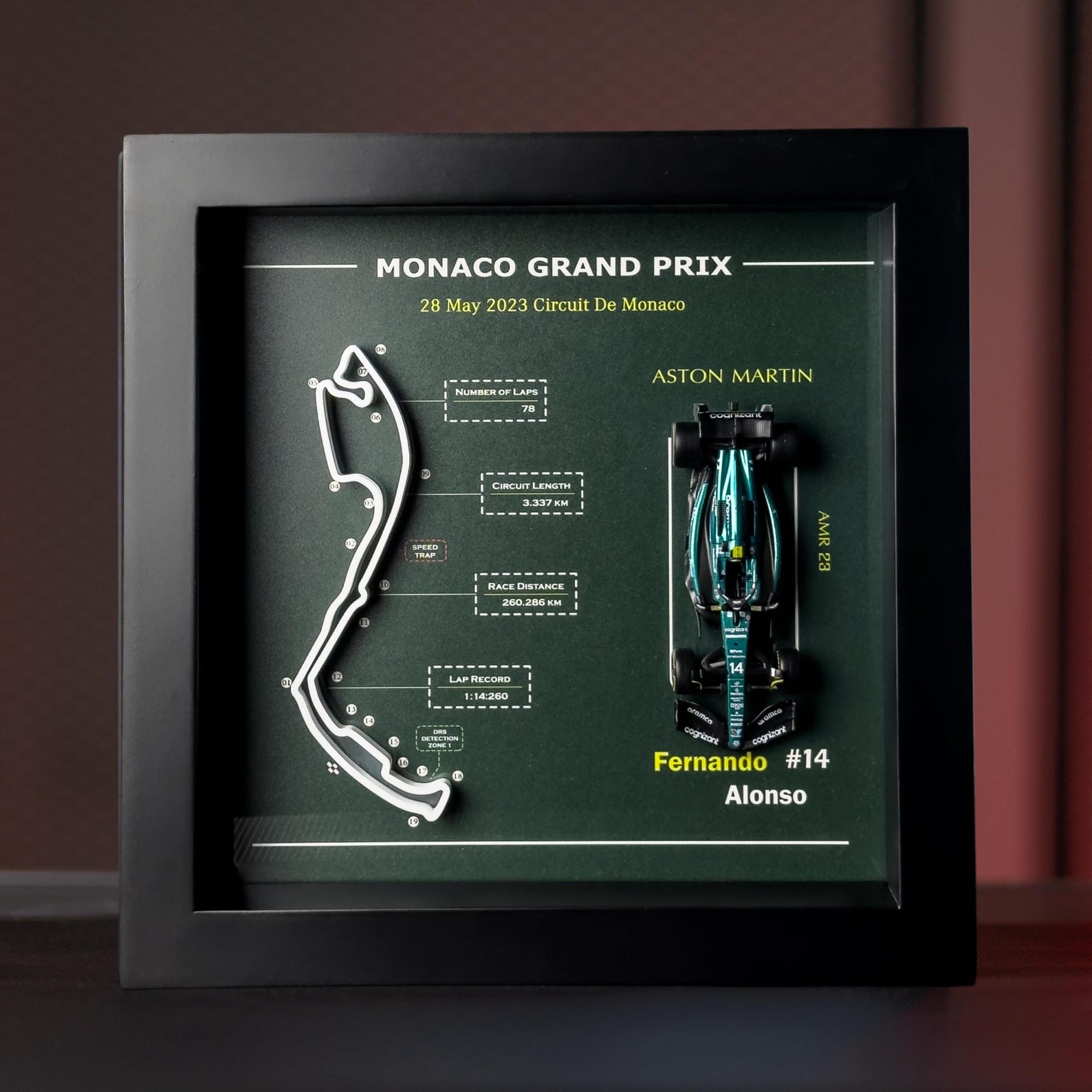F1 Frame. Fernando Alonso, Aston Martin, 3D Printed Monaco GP, 3D Frame ...
