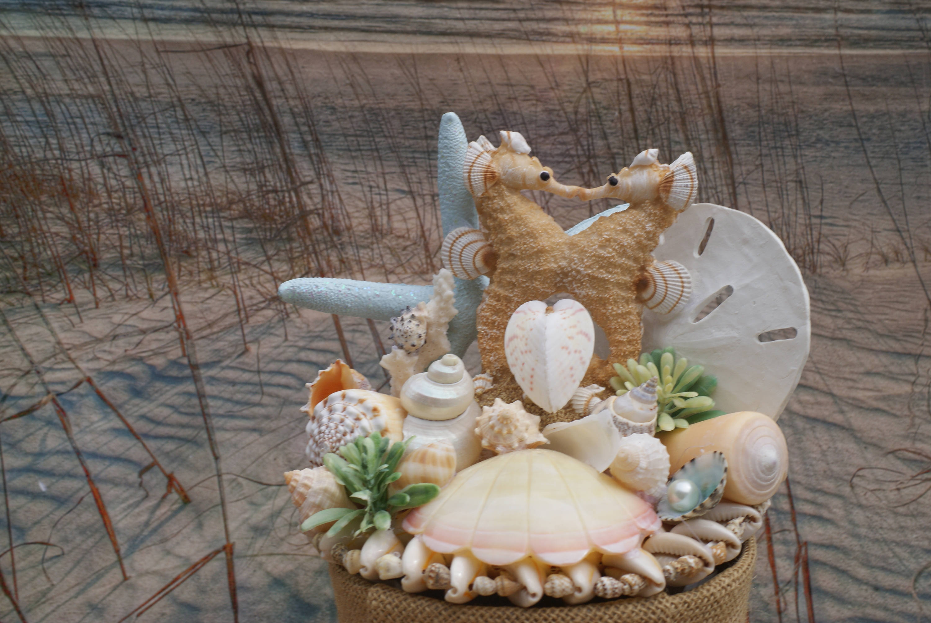 Seahorse Seashell and Starfish Bridal Cake Topper for any Beach ...